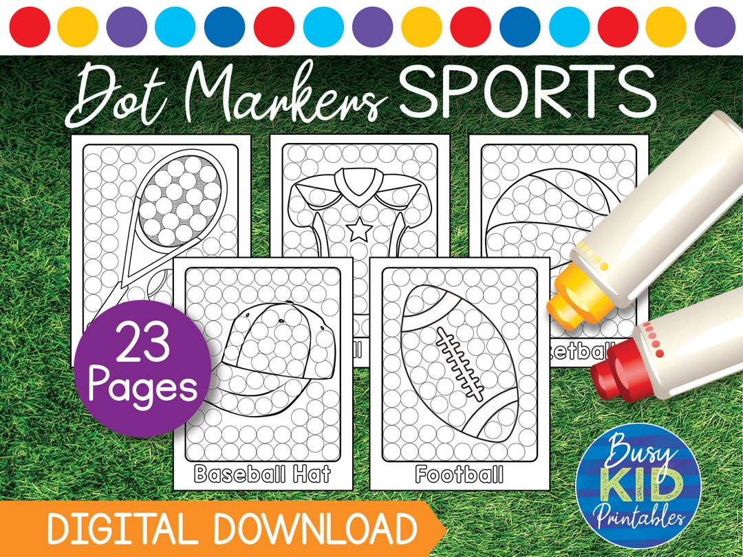 Dot Marker Printable Sports Themed Dab a Dot Coloring Pages for Toddler ...