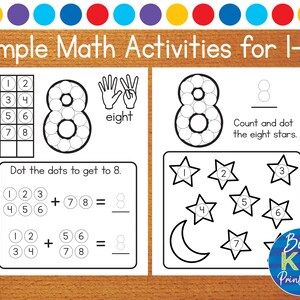 Preschool Skills Dot Marker Printable Simple Numbers and Counting Dab a ...