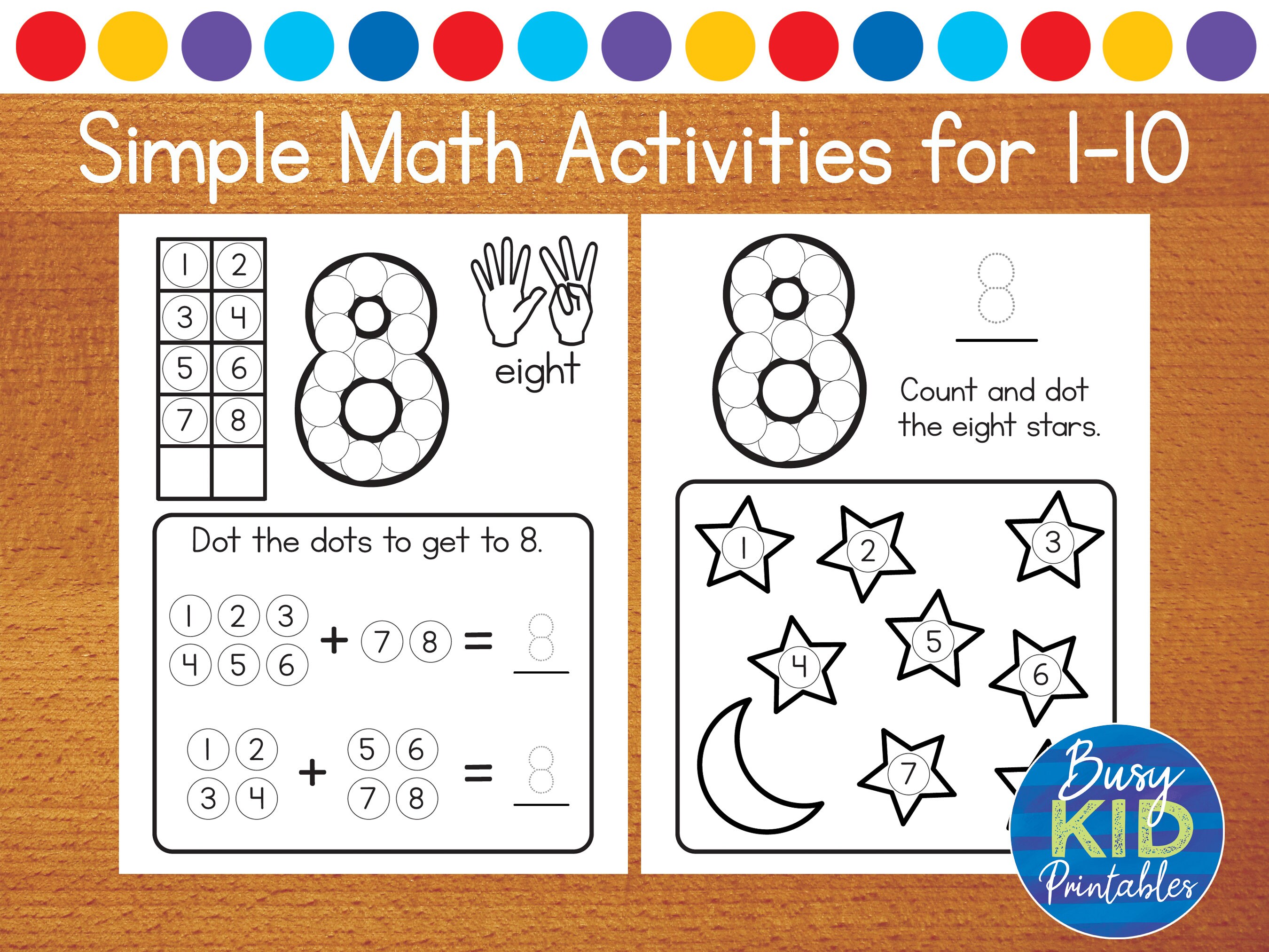 Preschool Skills Dot Marker Printable Simple Numbers and Counting Dab a ...