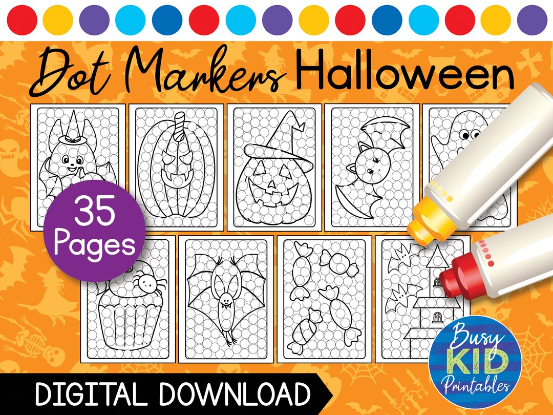 Halloween Dot Marker Printable Cute Dab a Dot Coloring Pages for ...