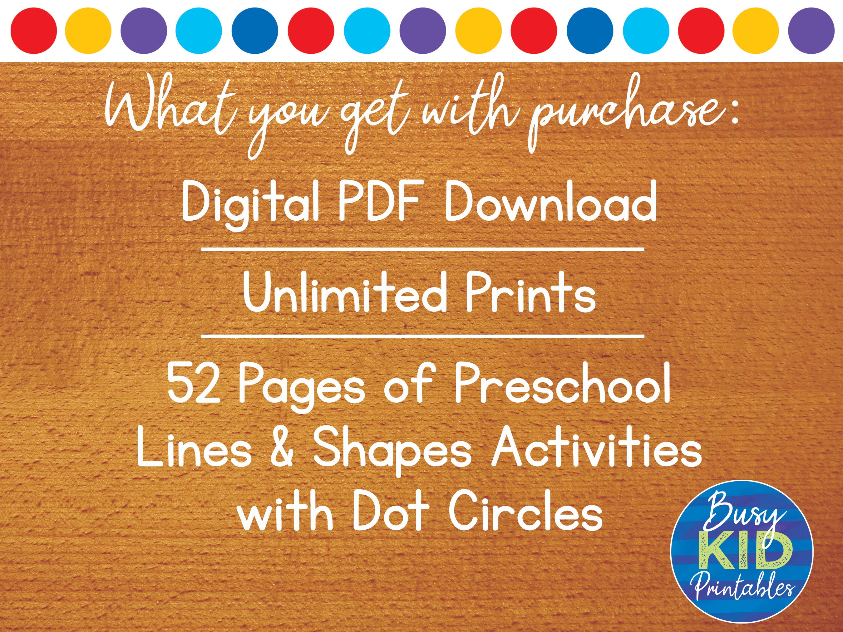 Preschool Skills Dot Marker Printable Learning Lines and Simple Shapes ...