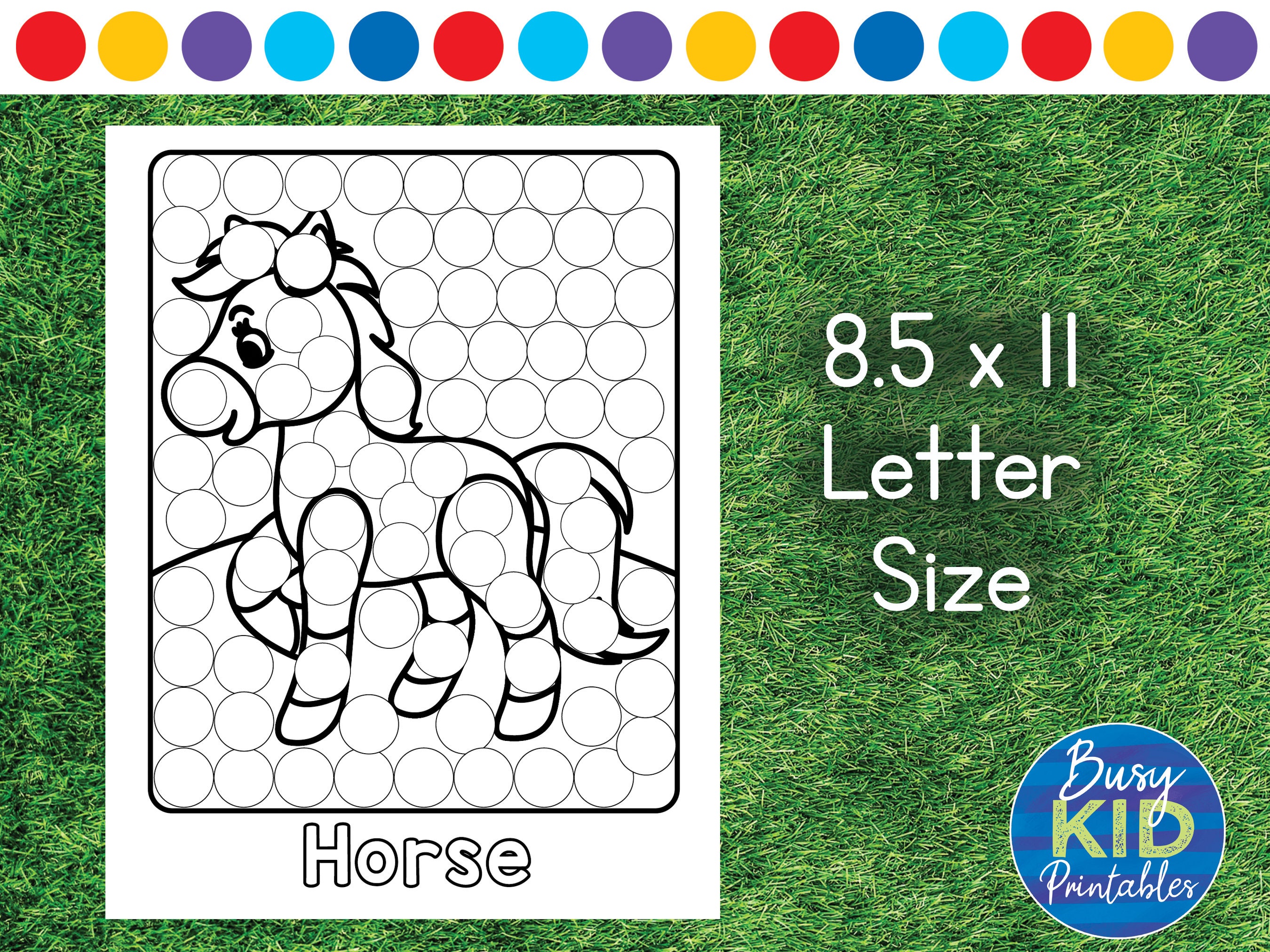 Farm Animal Dot Marker Printable Cute Dab a Dot Coloring Pages for ...