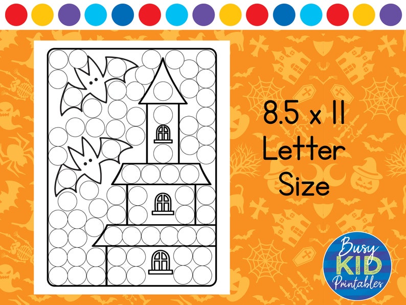 Halloween Dot Marker Printable - Cute Dab a Dot Coloring Pages for ...