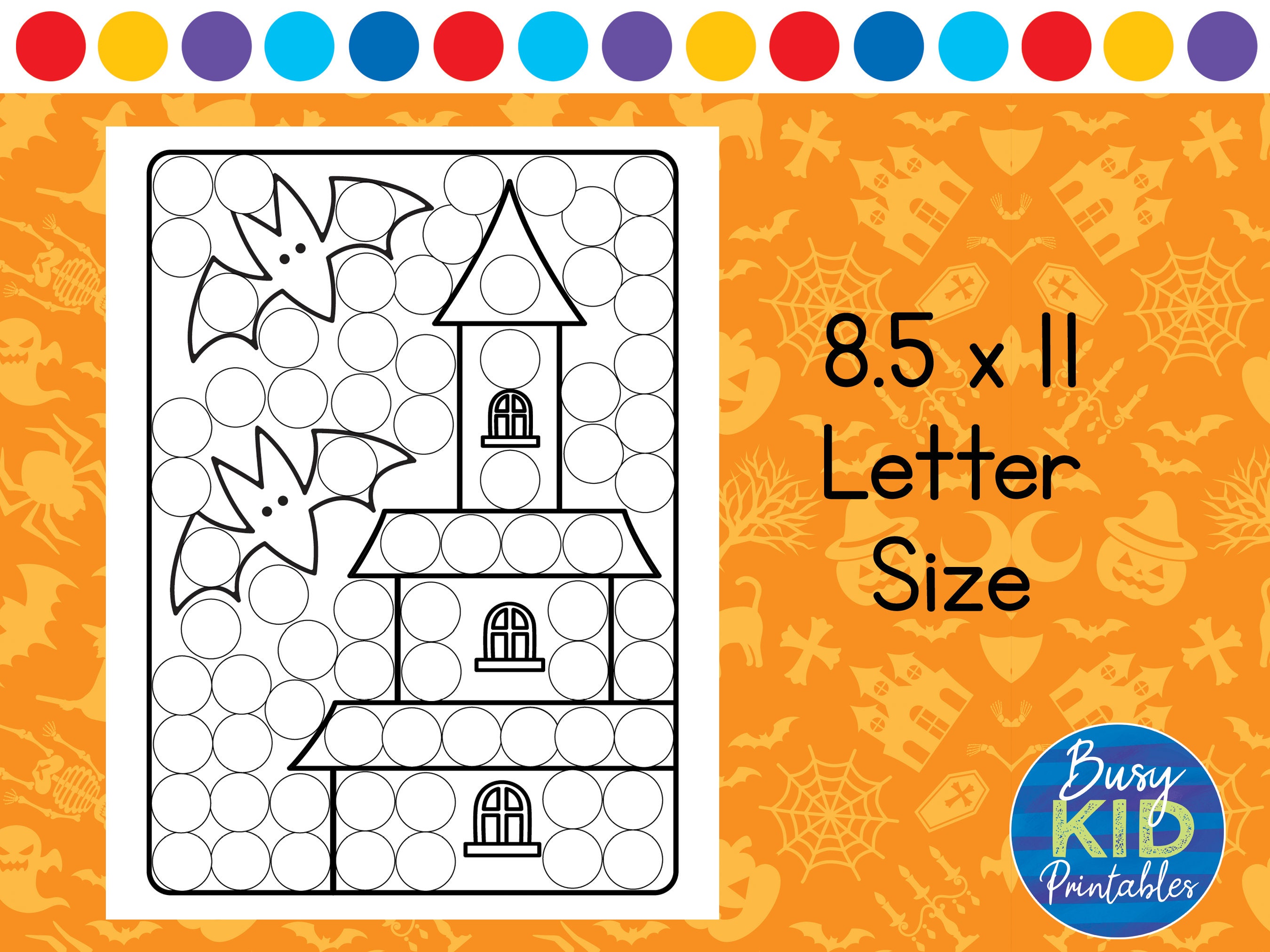 Halloween Dot Marker Printable - Cute Dab a Dot Coloring Pages for ...