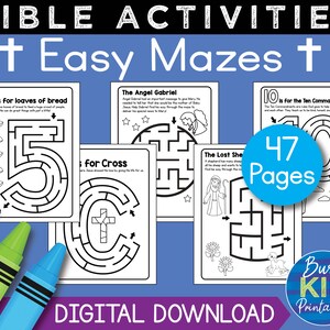 Bible Preschooler Printable Easy Mazes for Kids Christian Activity ...