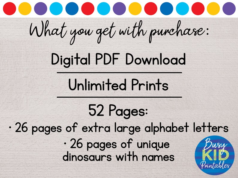 Dinosaur Dot Marker Printable Alphabet Dot Letters ABC Dab - Etsy