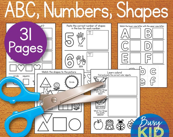 Prek Scissor Skills Printable - Cut and Paste Activity Pages for ...