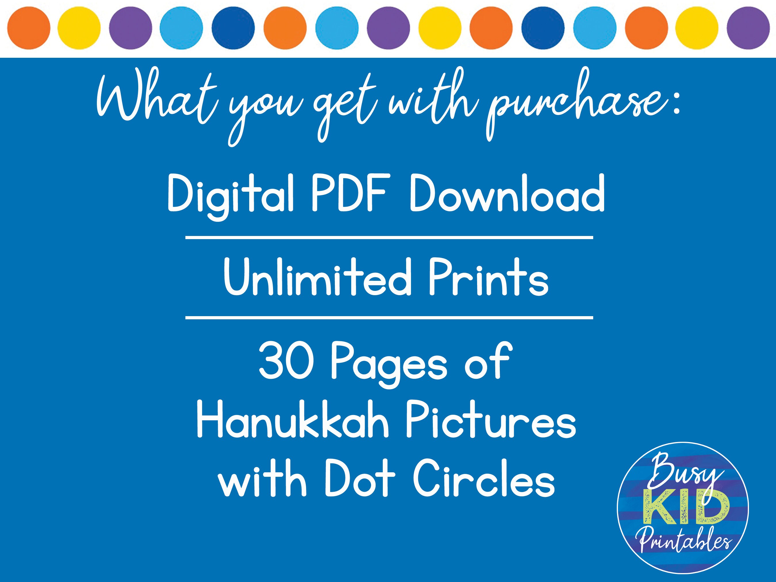 Hanukkah Dot Marker Printable - Jewish Holiday Season Dab a Dot ...