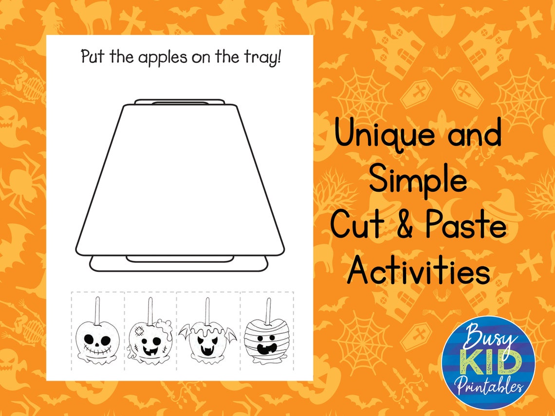 Halloween Scissor Skills Printable - Cute Cut and Paste Activity Pages ...