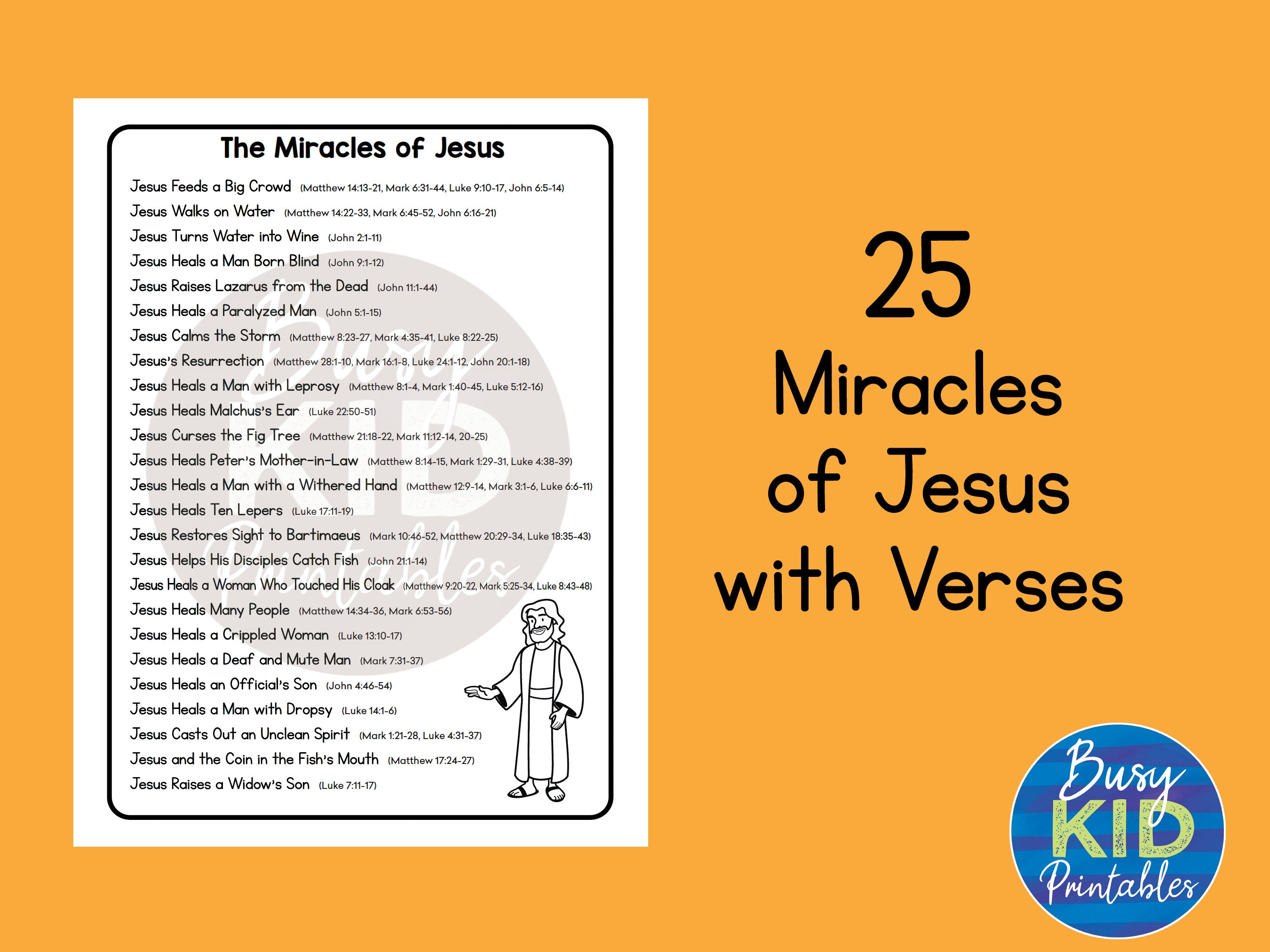 Miracles of Jesus Printable - Bible Coloring - Christian Activity Pages ...