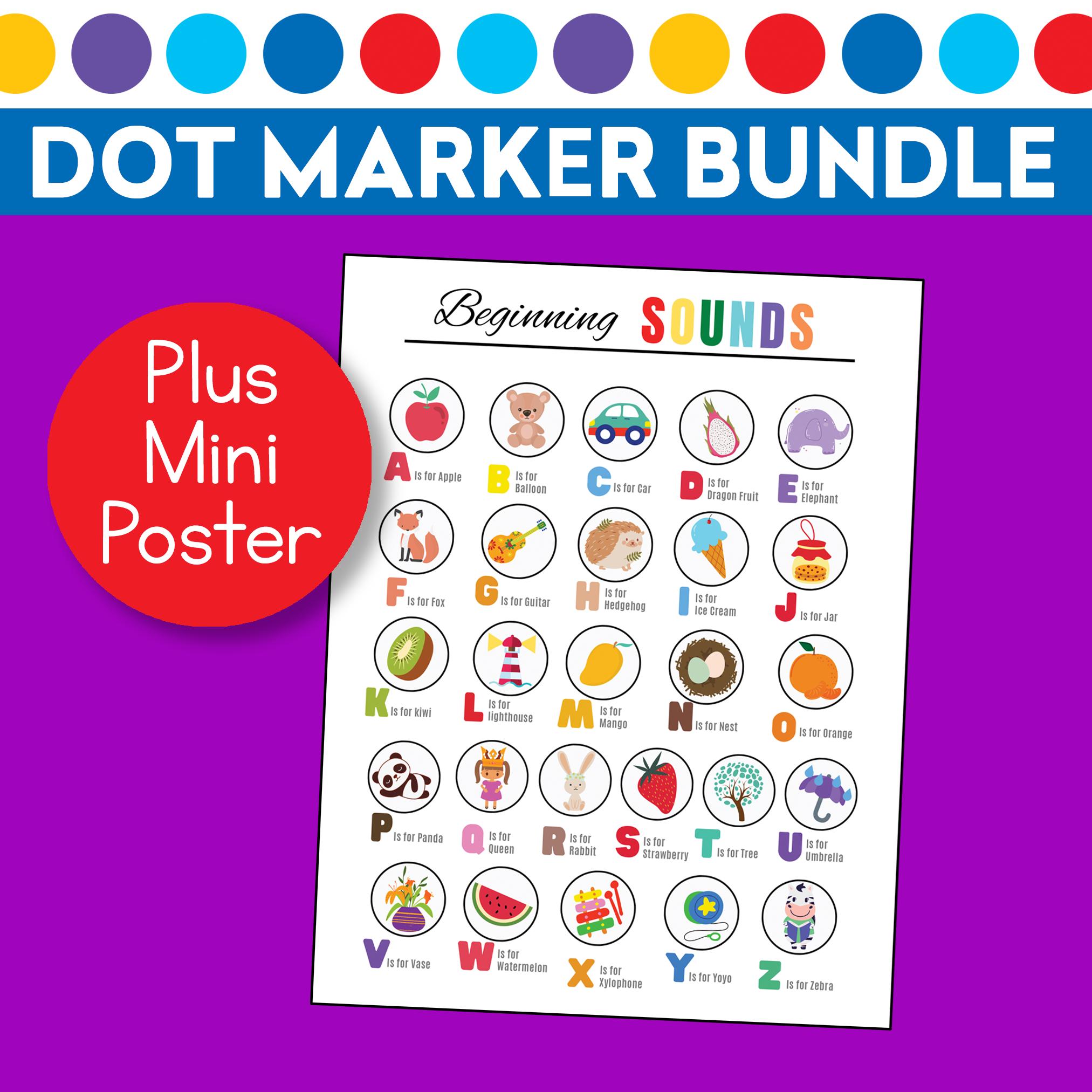 Dot Marker Printable - Dab a Dot Beginning and Ending Sounds Worksheets ...