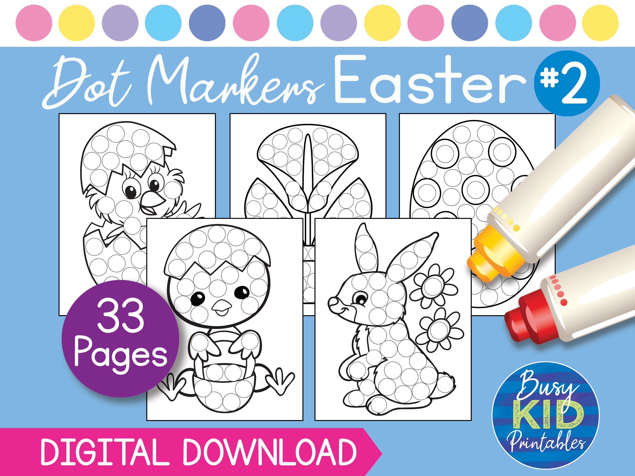 Easter Dot Marker Printable Activity Coloring Pages for Toddler and ...
