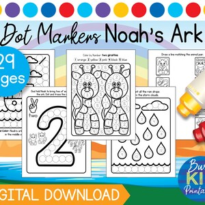 Noah's Ark Bible Story Dot Marker Printable Christian Dab a Dot ...