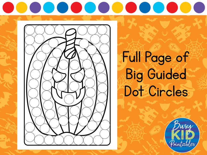 Halloween Dot Marker Printable - Cute Dab a Dot Coloring Pages for ...