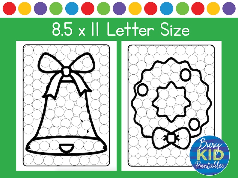 Christmas Dot Marker Printable Holiday Season Dab a Dot Xmas - Etsy