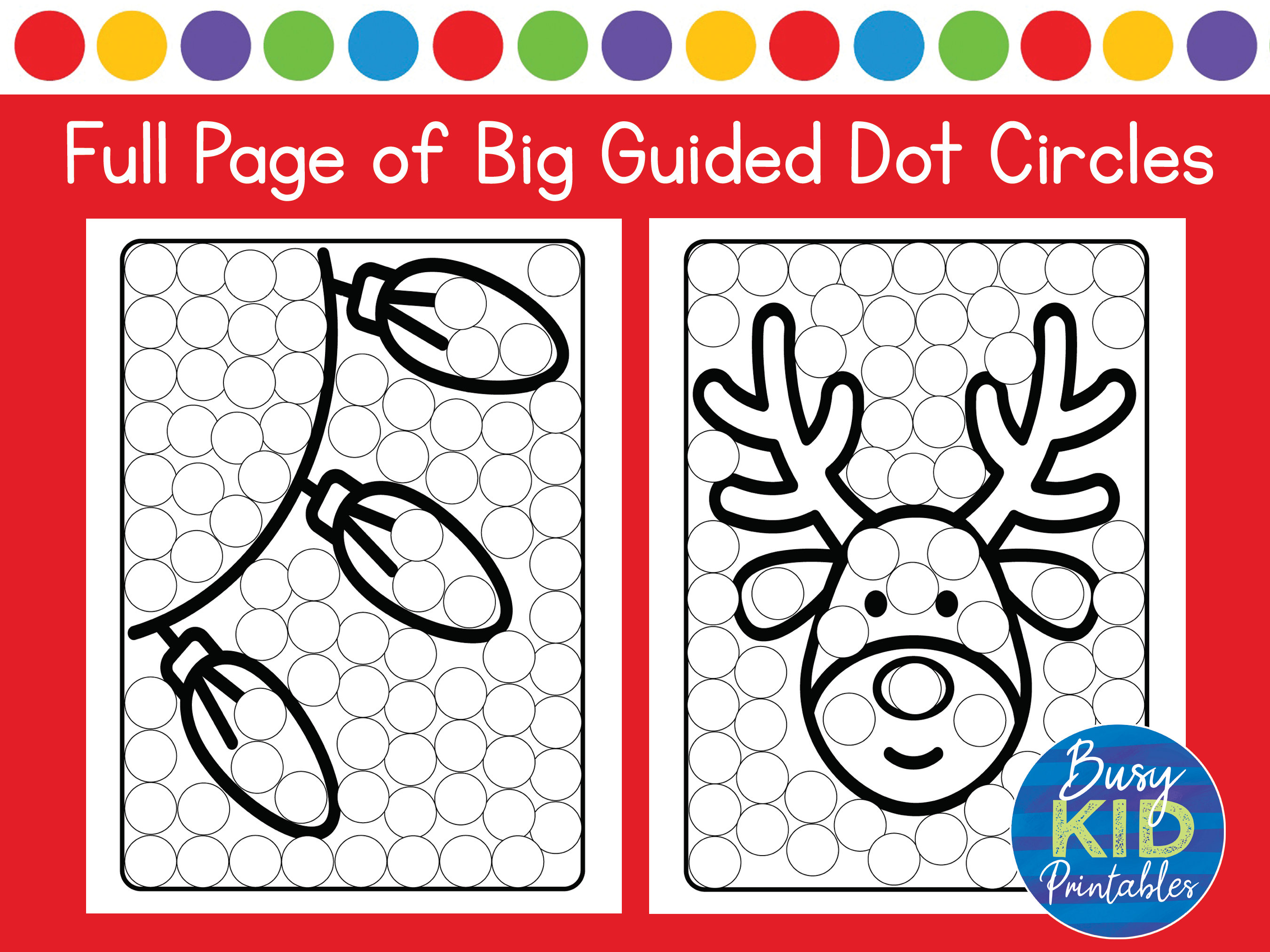 Christmas Dot Marker Printable Holiday Season Dab a Dot Xmas Coloring ...