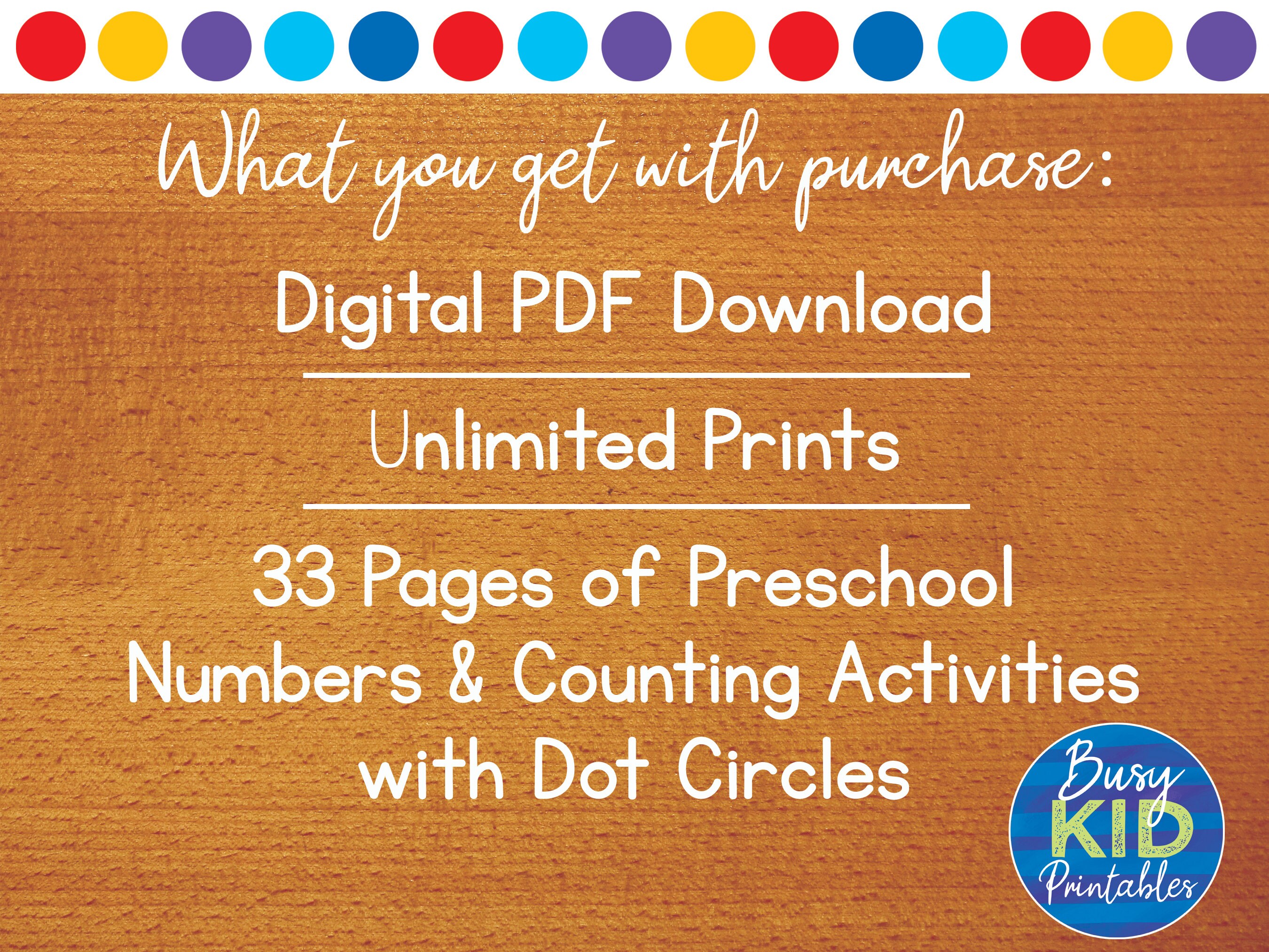 Preschool Skills Dot Marker Printable Simple Numbers and Counting Dab a ...