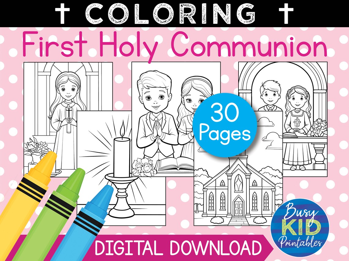 First Holy Communion Printable Church Theme Christian Coloring Pages ...