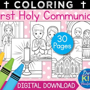First Holy Communion Printable Church Theme Christian Coloring Pages ...