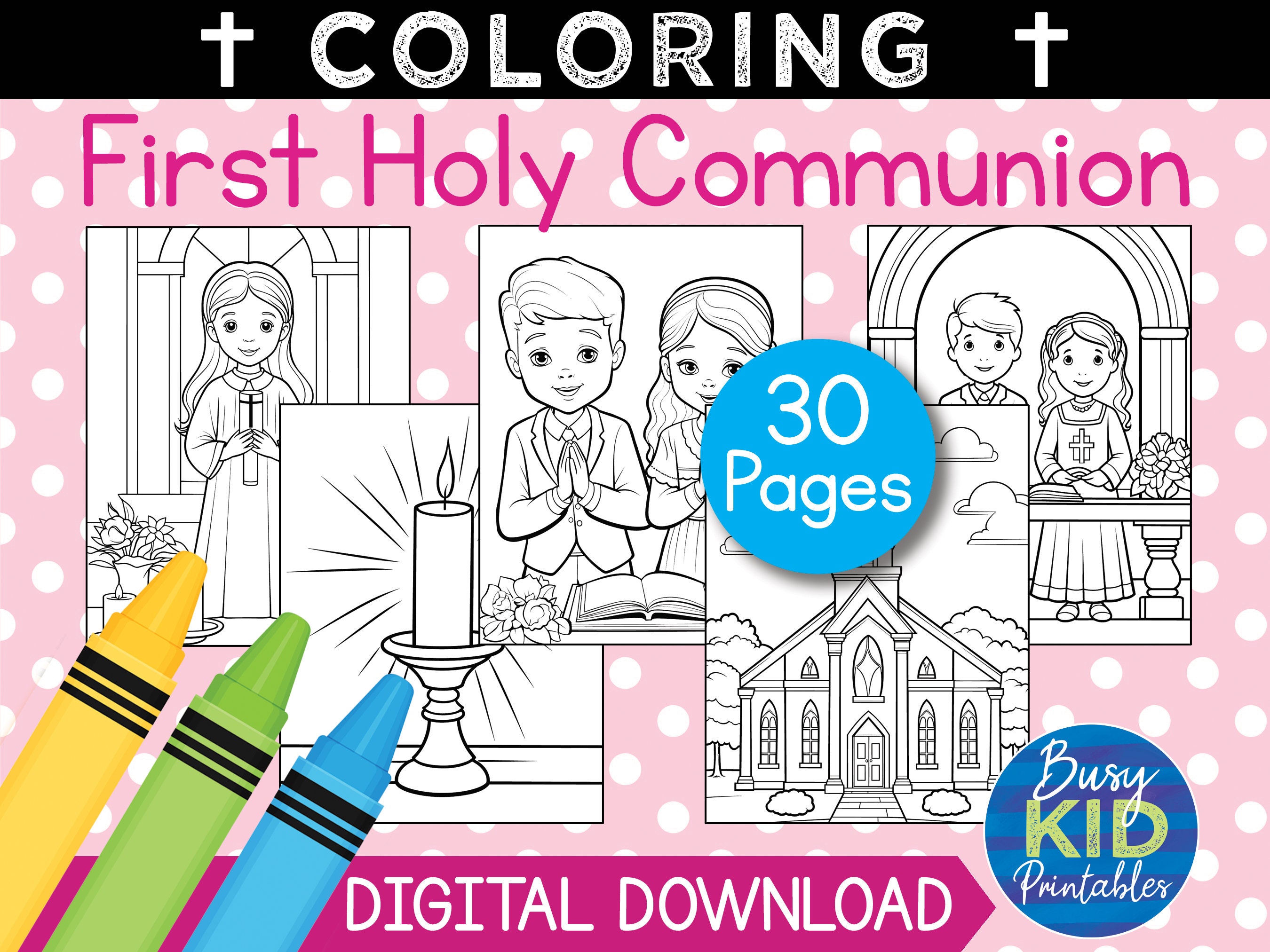 First Holy Communion Printable Church Theme Christian Coloring Pages ...