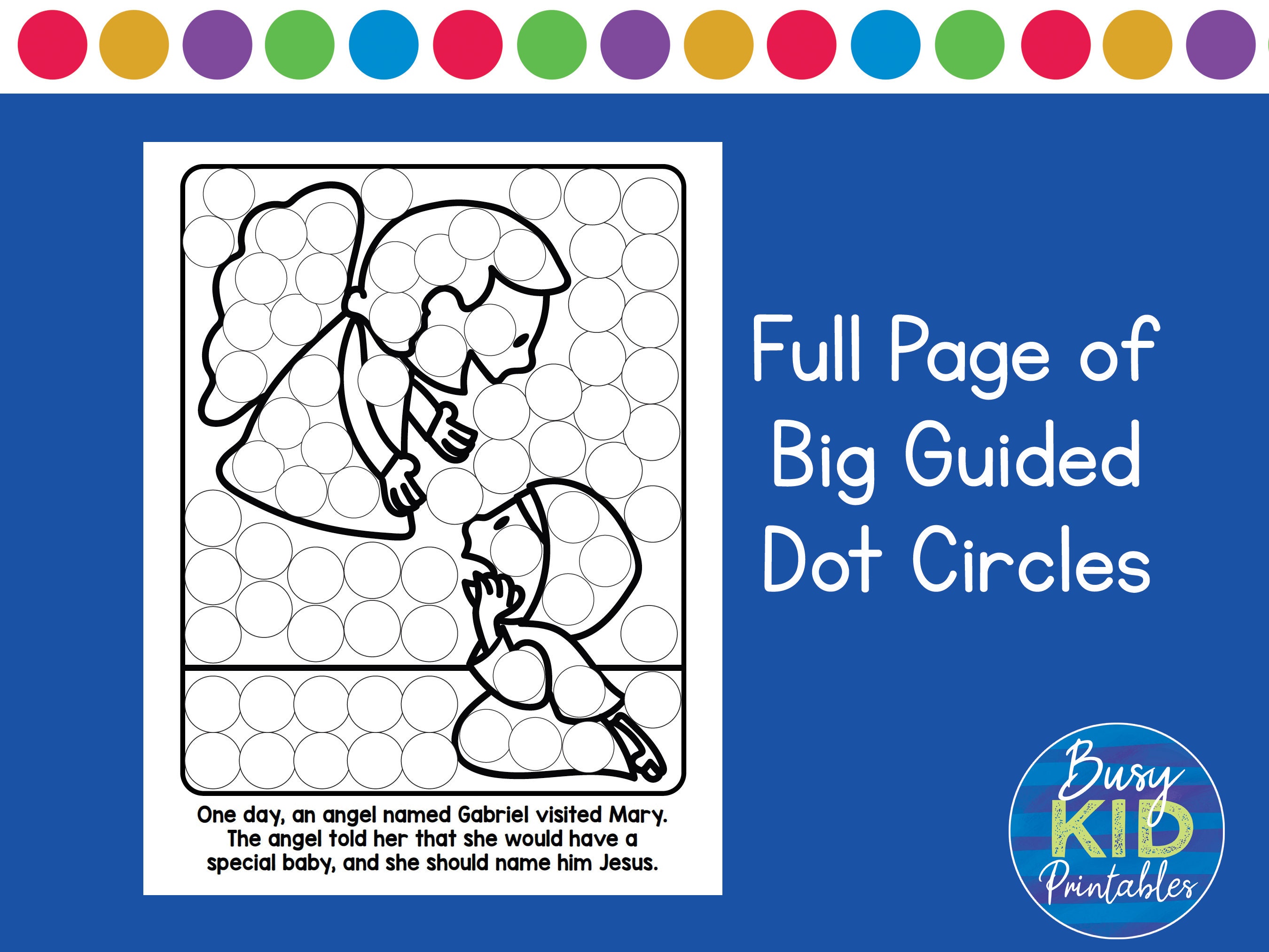 Christmas Nativity Story Dot Marker Printable - Birth of Baby Jesus ...