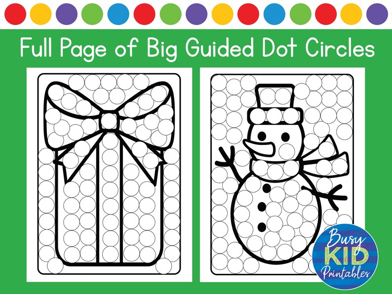 Christmas Dot Marker Printable Holiday Season Dab a Dot Xmas - Etsy