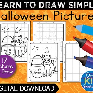 Halloween How to Draw Printable Simple Tracing and Drawing Activity ...