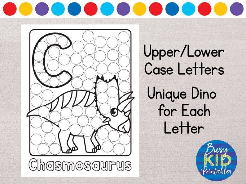 Dinosaur Dot Marker Printable Alphabet Dot Letters ABC Dab a Dot ...