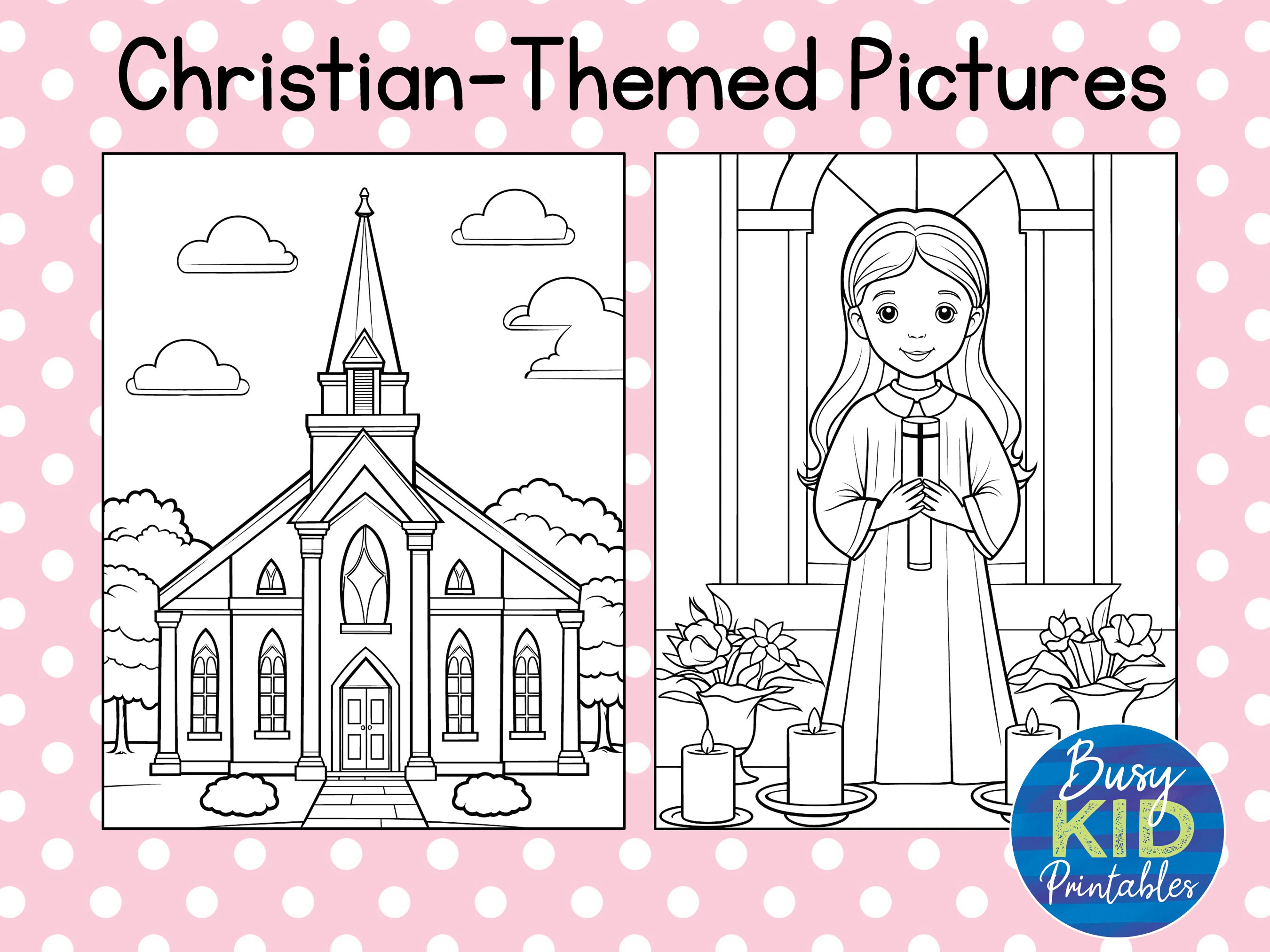 First Holy Communion Printable - Church Theme - Christian Coloring ...
