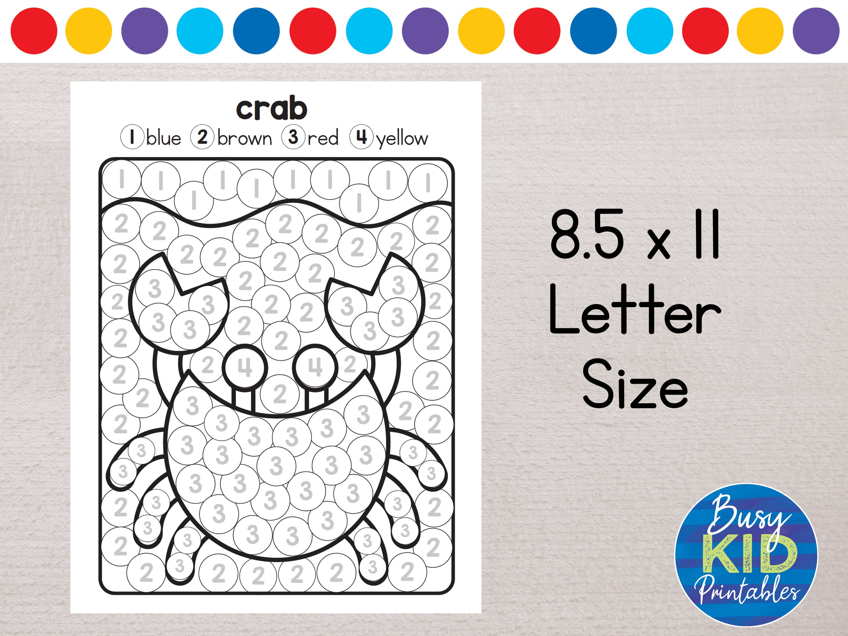 Color by Number Dot Marker Printable - Number Learning Dab a Dot ...