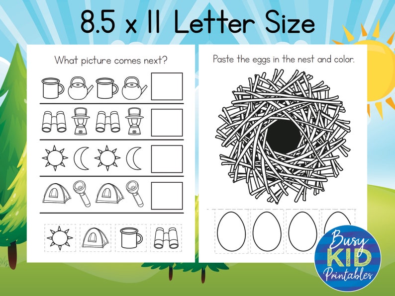 Camping Fun Scissor Skills Printable - Cute Cut and Paste Activity ...