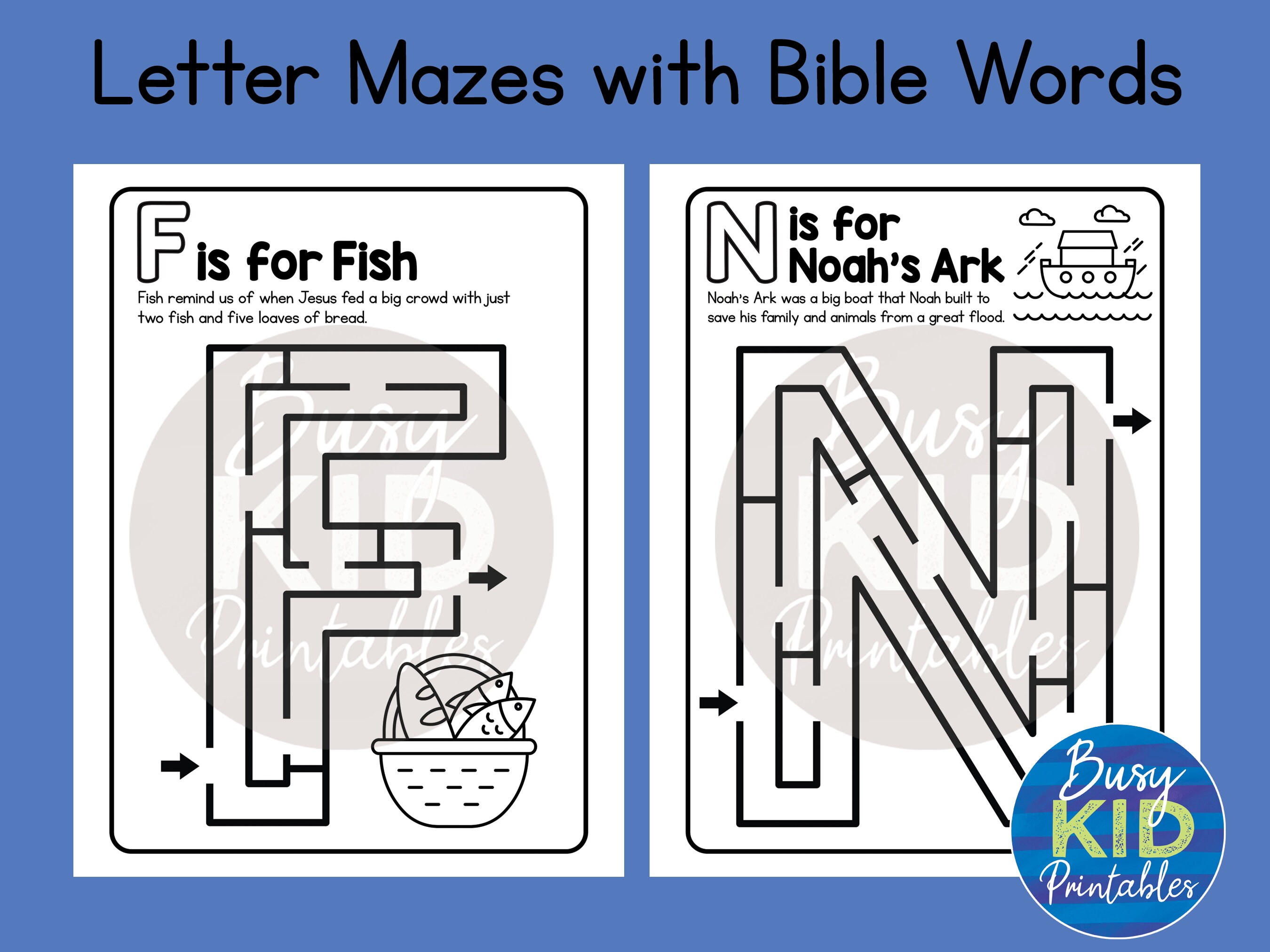 Bible Preschooler Printable - Easy Mazes for Kids - Christian Activity ...