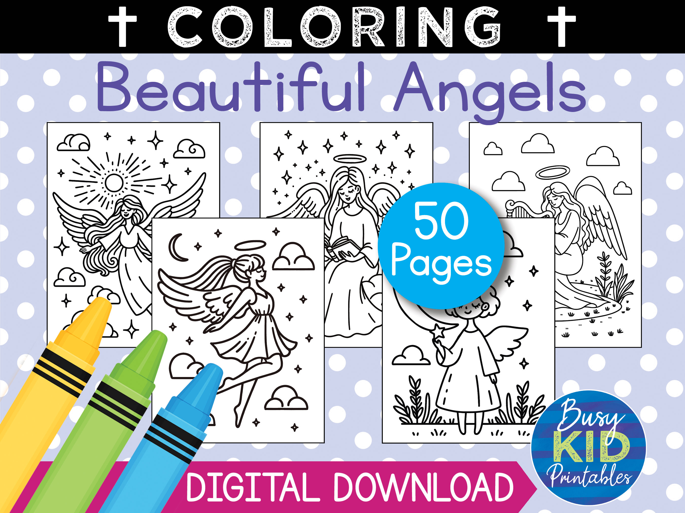 Angels Coloring Printable Bible Theme Christian Coloring Pages for Kids ...