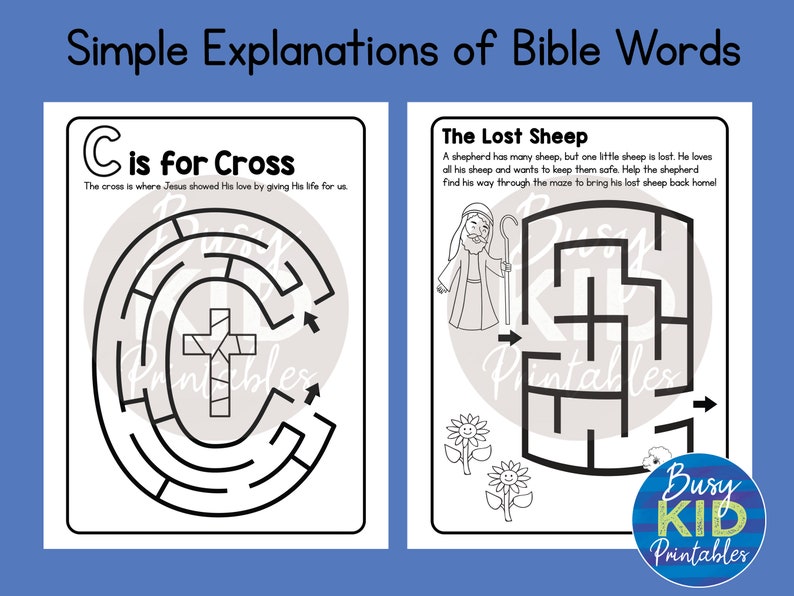 Bible Preschooler Printable - Easy Mazes for Kids - Christian Activity ...