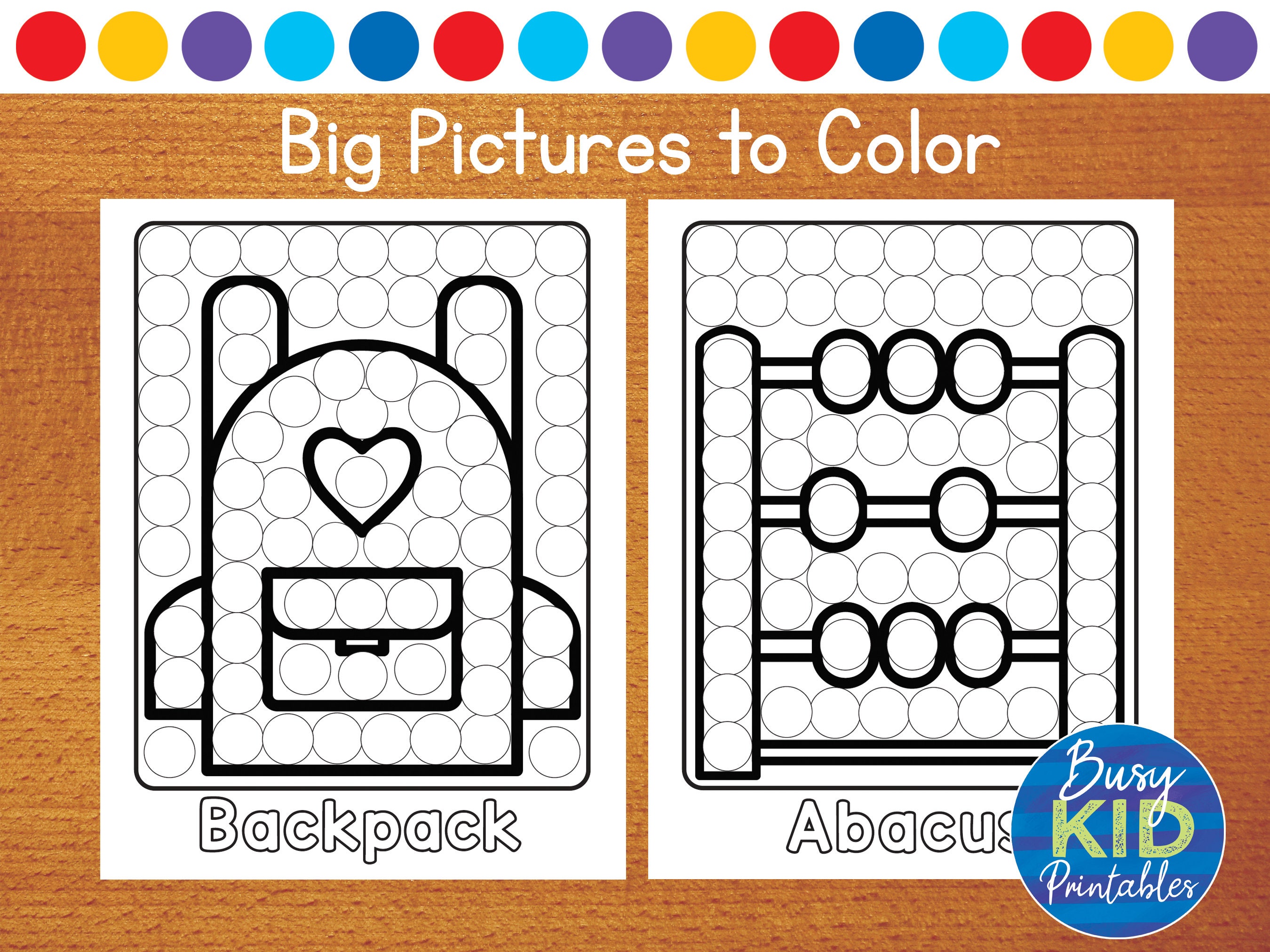 Preschool Classroom Dot Marker Printable - Dab a Dot Coloring Pages for ...
