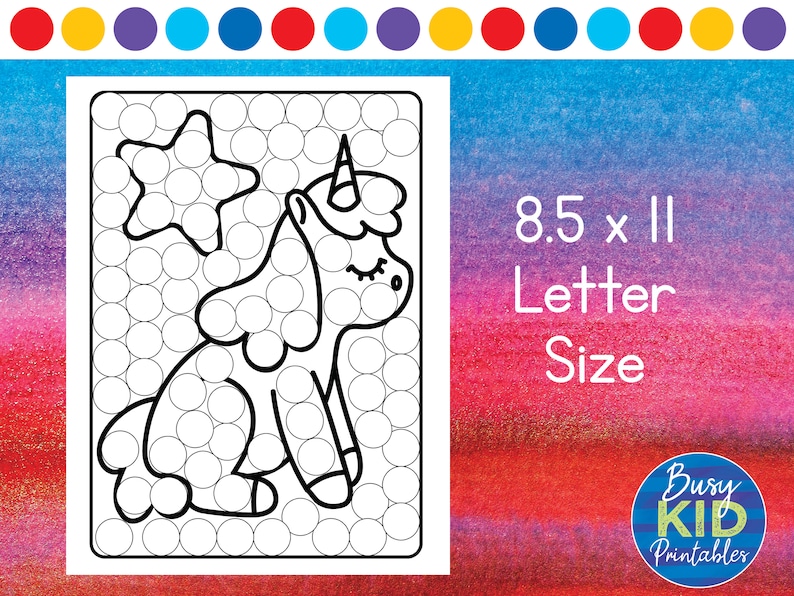 Unicorn Dot Marker Printable - Cute Dab a Dot Coloring Pages for ...