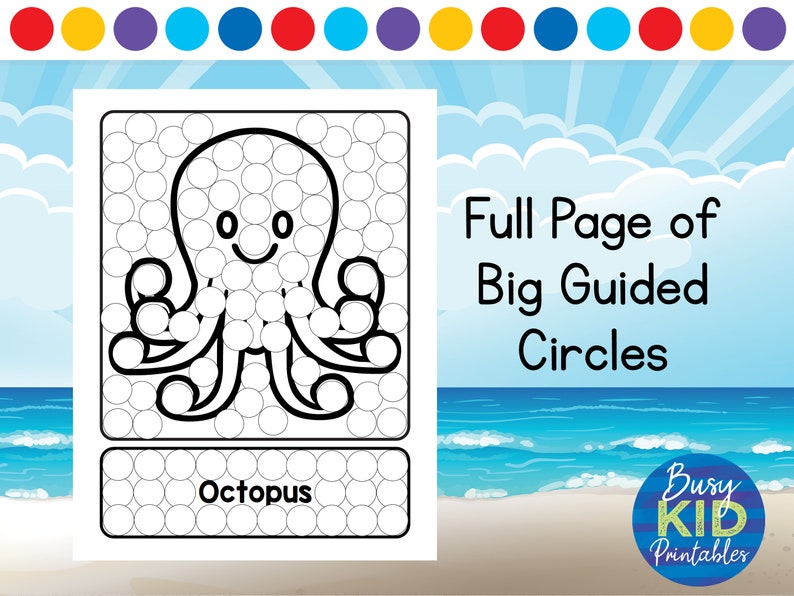 Sea Animal Dot Marker Printable Cute Dab a Dot Ocean Life Coloring ...