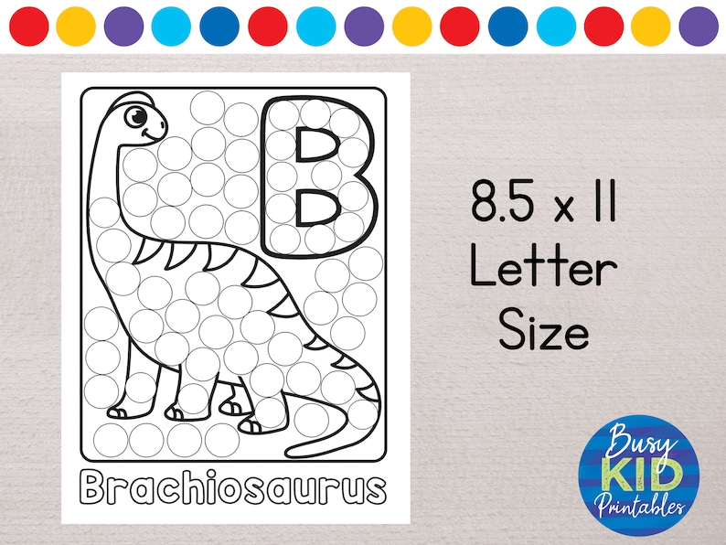 Dinosaur Dot Marker Printable Alphabet Dot Letters ABC Dab - Etsy