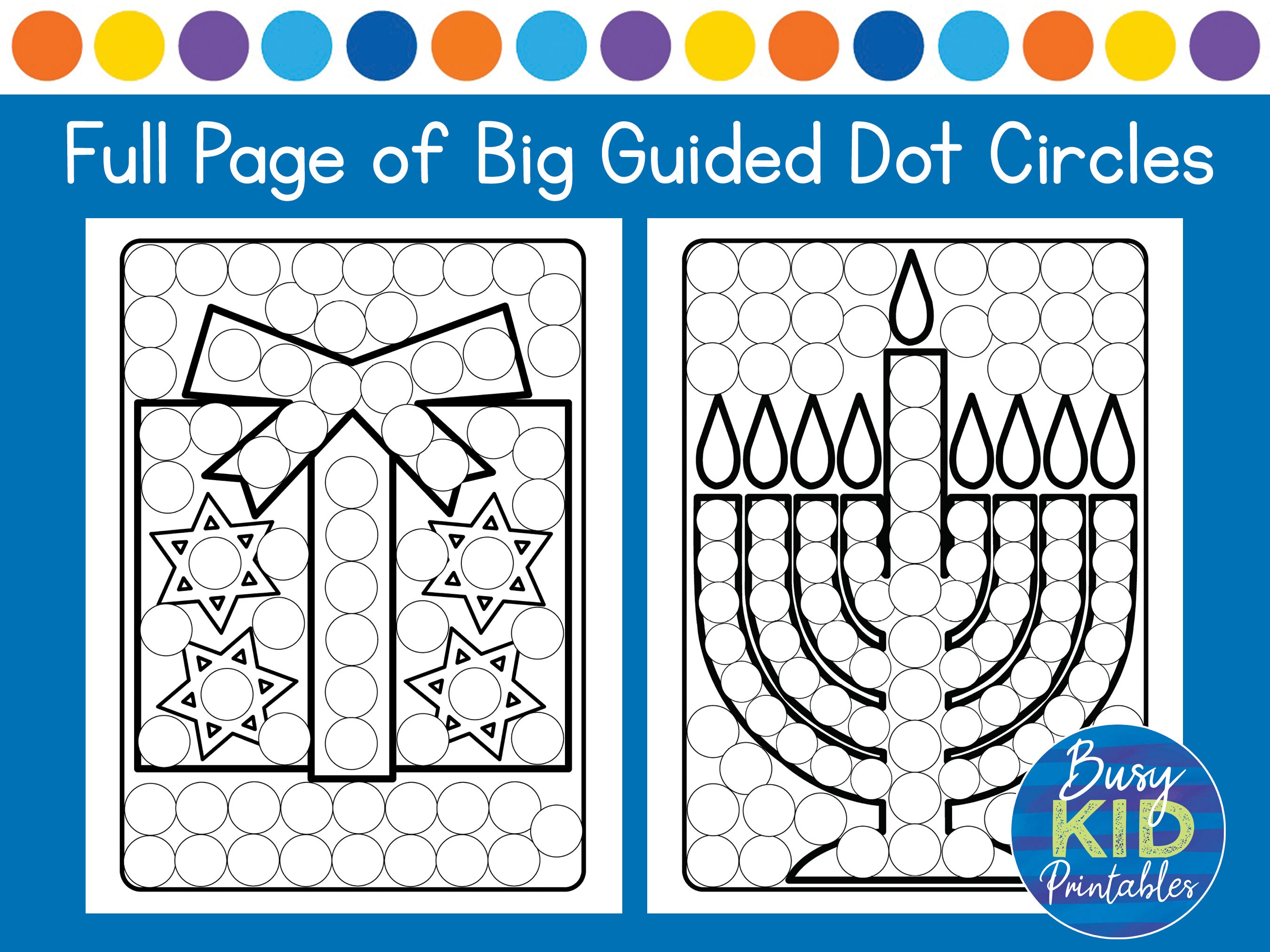 Hanukkah Dot Marker Printable - Jewish Holiday Season Dab a Dot ...