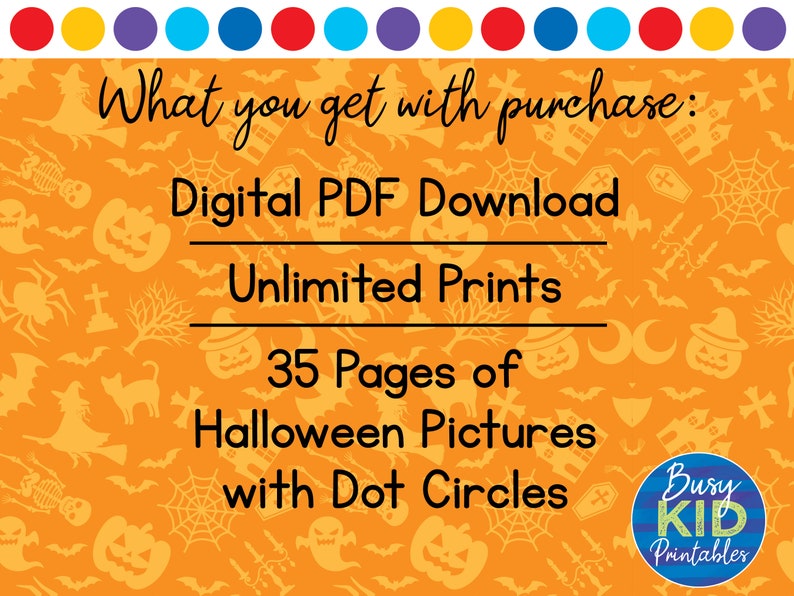 Halloween Dot Marker Printable - Cute Dab a Dot Coloring Pages for ...