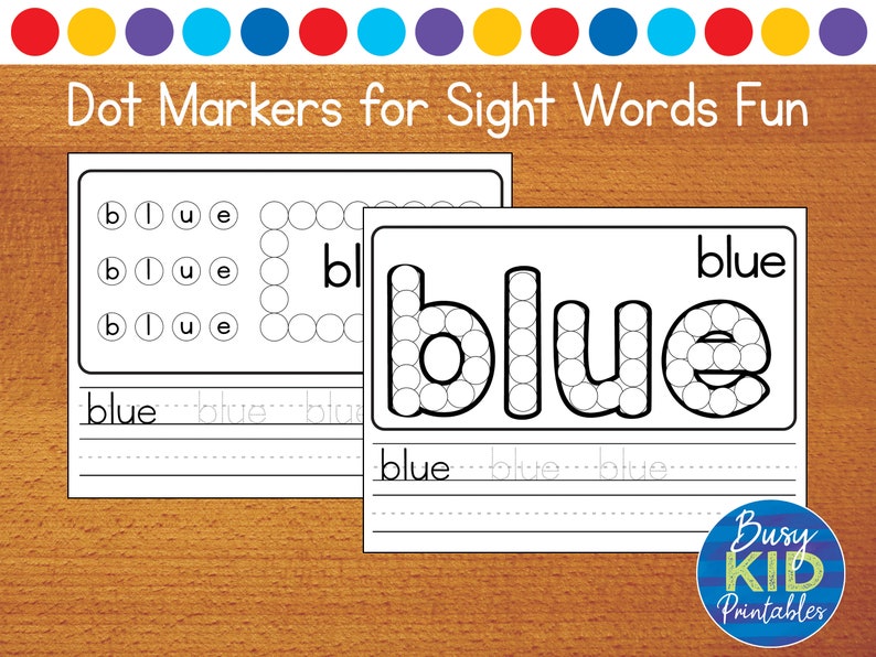 Preschool Skills Dot Marker Printable Prek Essential Sight - Etsy