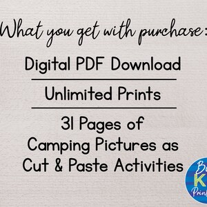 Camping Fun Scissor Skills Printable - Cute Cut and Paste Activity ...