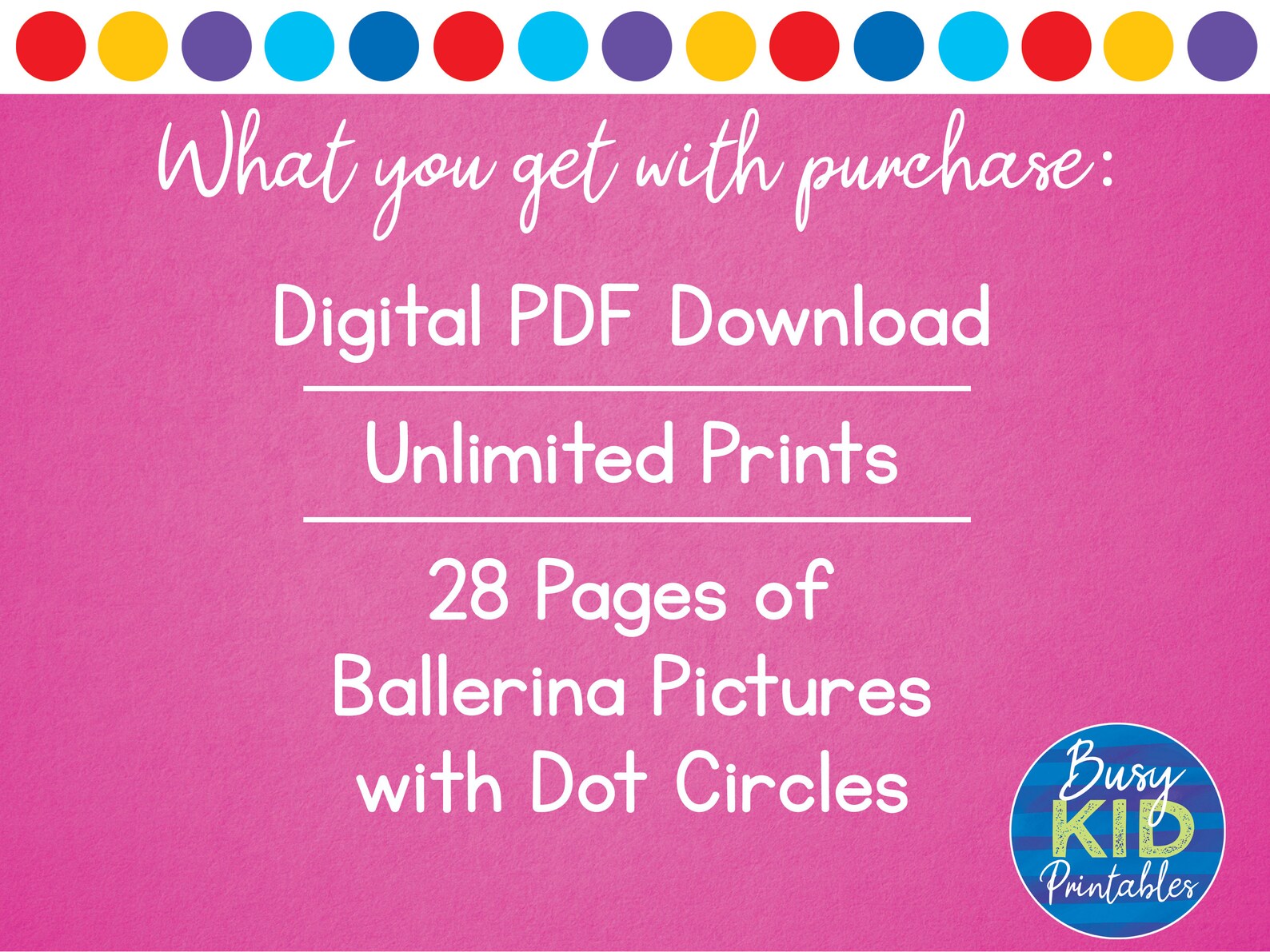 Ballerina Dot Marker Printable Cute Dab a Dot Ballet - Etsy