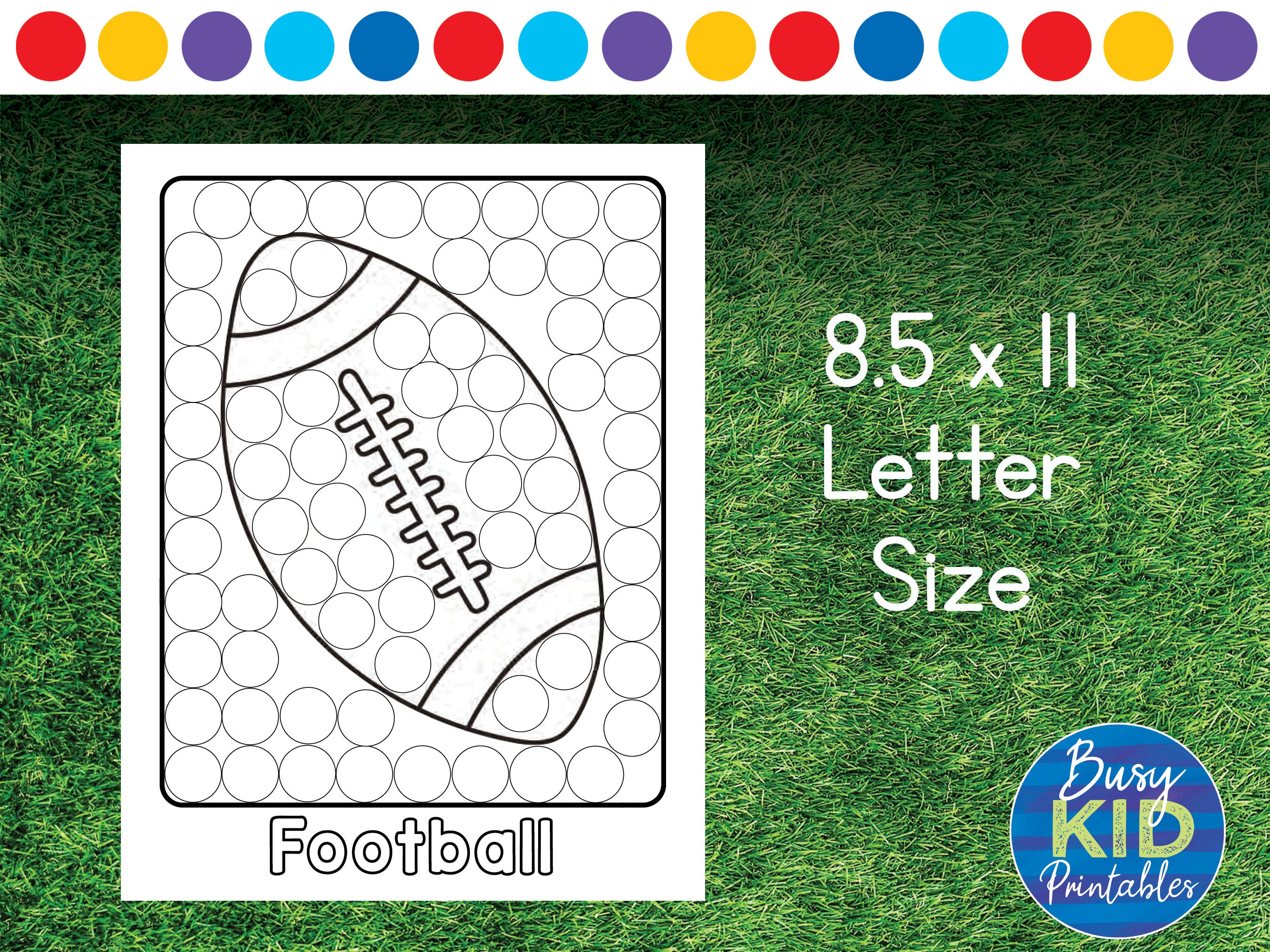 Dot Marker Printable - Sports Themed Dab a Dot Coloring Pages for ...