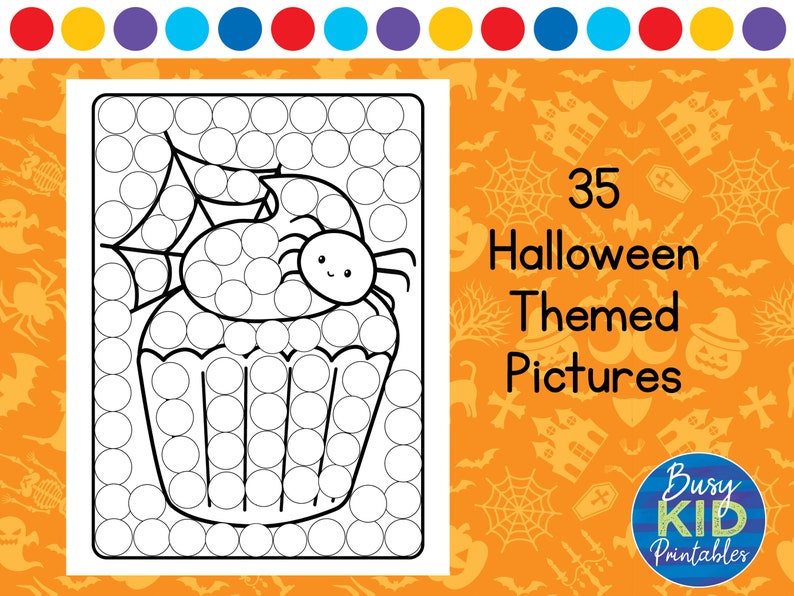 Halloween Dot Marker Printable - Cute Dab a Dot Coloring Pages for ...