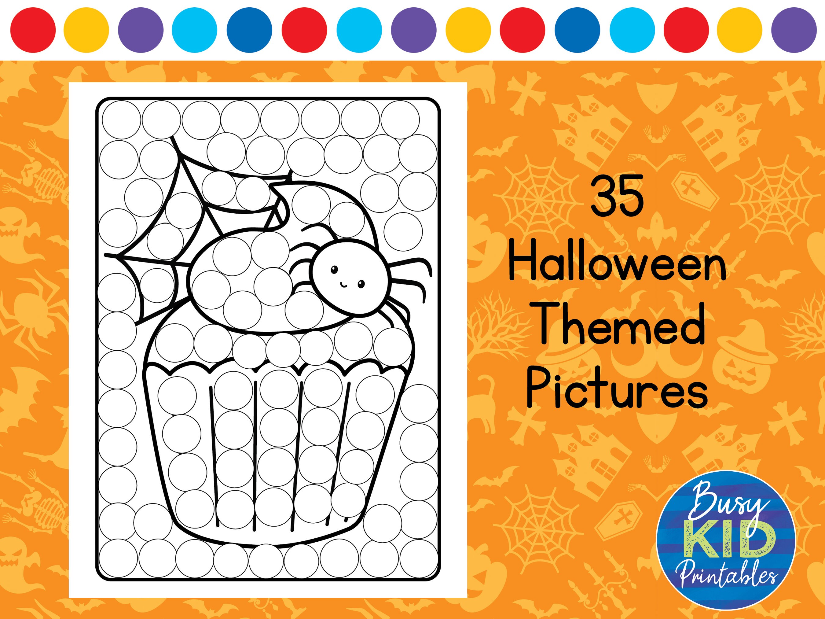 Halloween Dot Marker Printable - Cute Dab a Dot Coloring Pages for ...