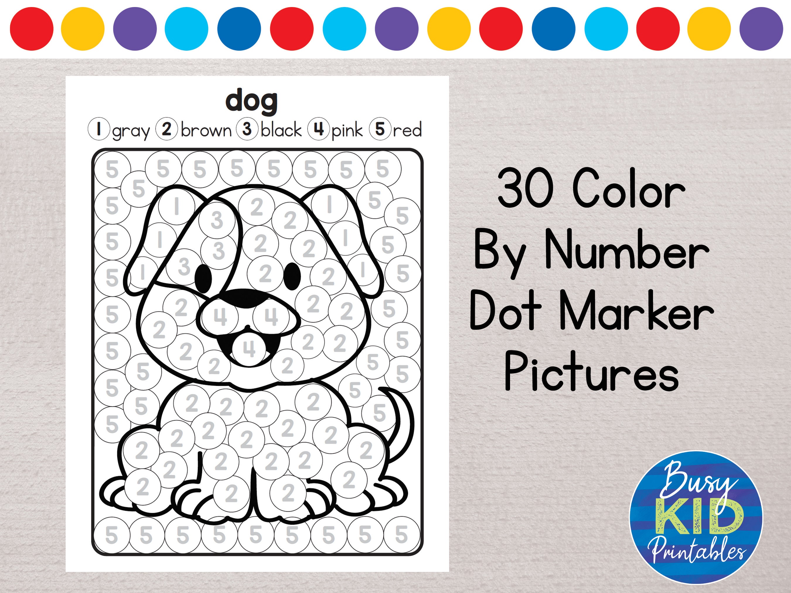 Color by Number Dot Marker Printable - Number Learning Dab a Dot ...