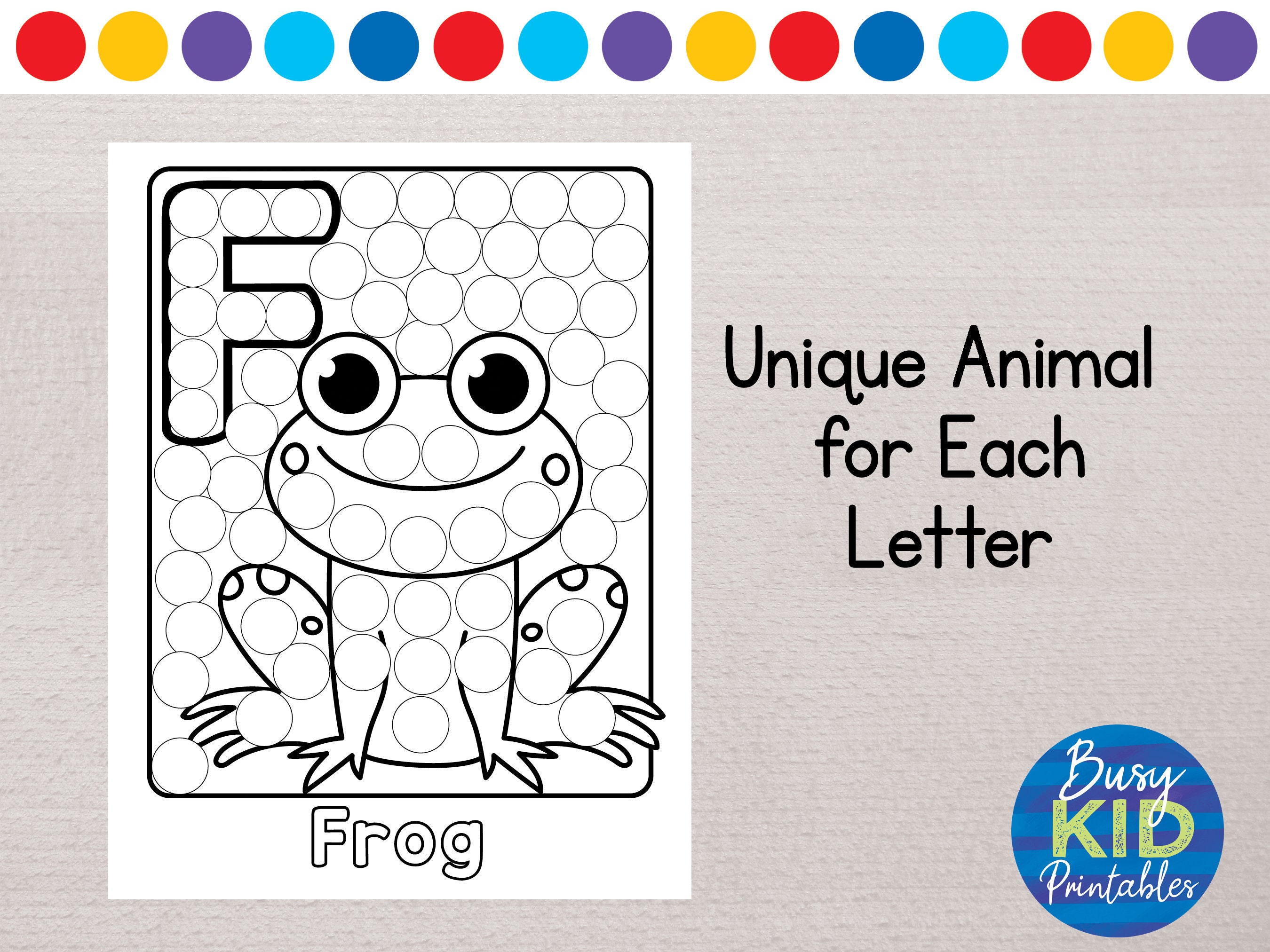 Animal Dot Marker Printable Alphabet Dot Letters ABC Dab a Dot Coloring ...
