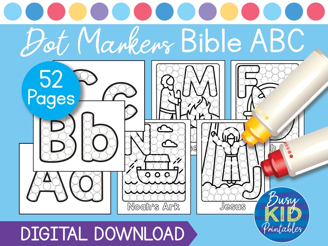 Bible Story Dot Marker Printable Alphabet Dot Letters ABC Dab a Dot ...