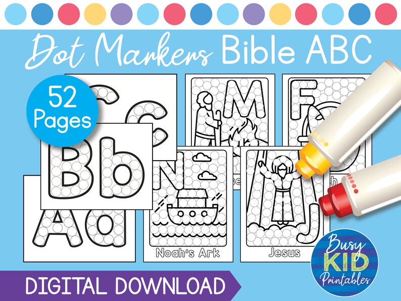 Bible Story Dot Marker Printable Alphabet Dot Letters ABC - Etsy